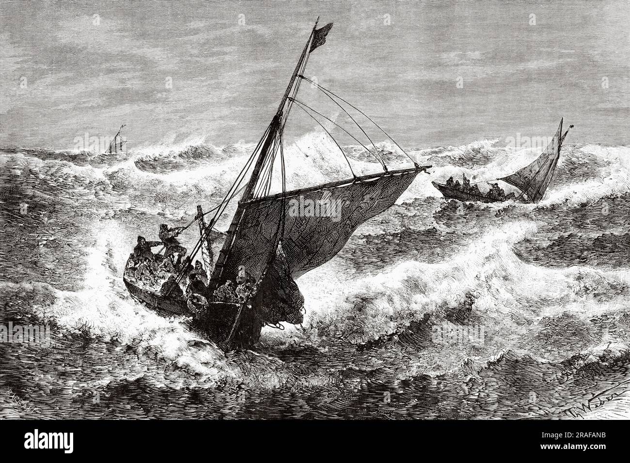 Separation of ships during storm at sea. The Jeannette expedition of ...