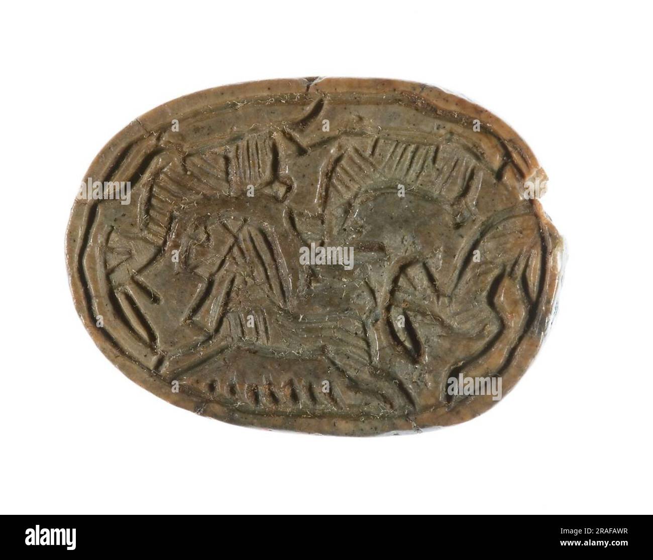 Scarab with a Lion Hunting Horned Animals 1500 BC by Ancient Egypt ...