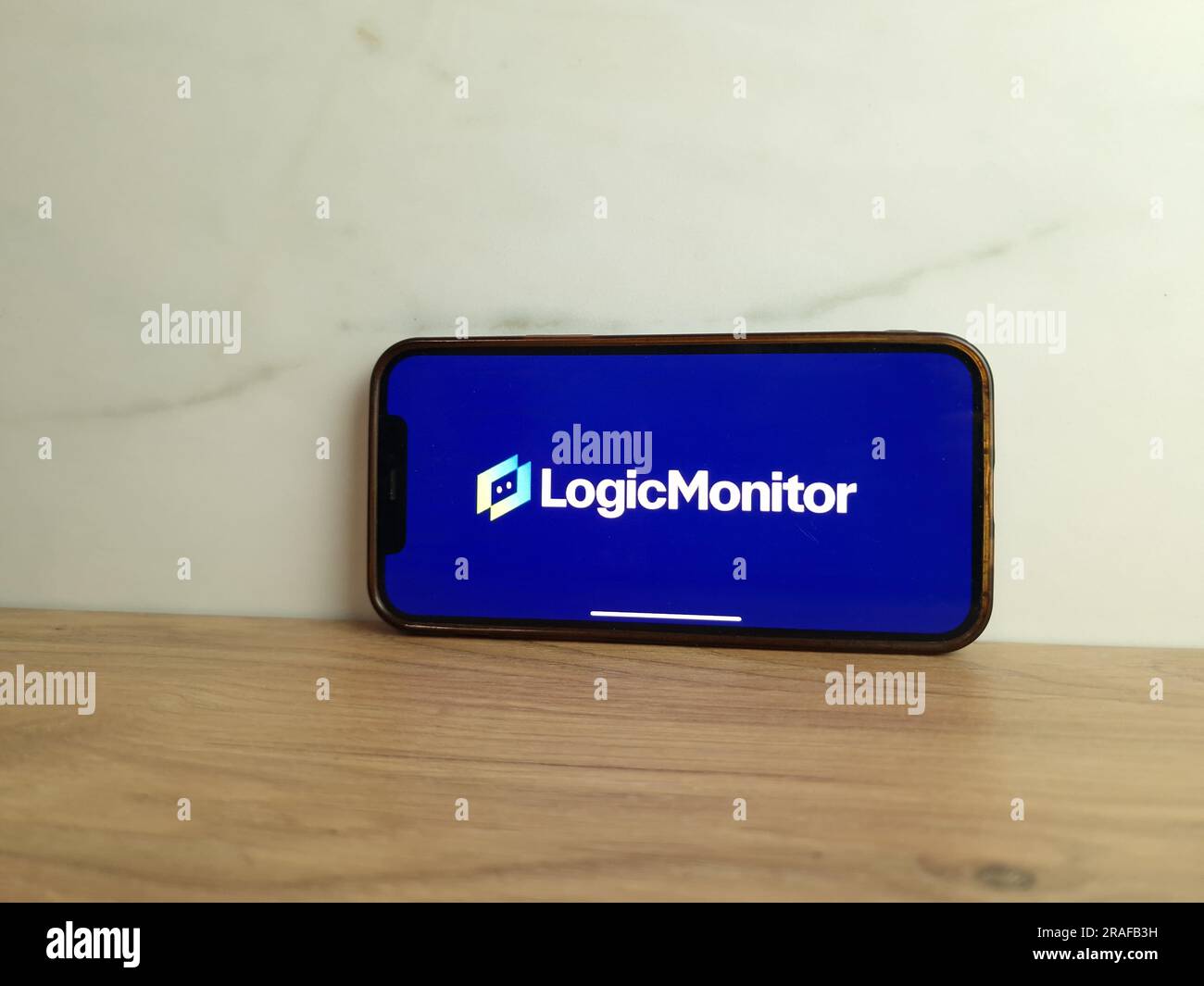 Konskie, Poland - July 01, 2023: LogicMonitor platform logo displayed ...