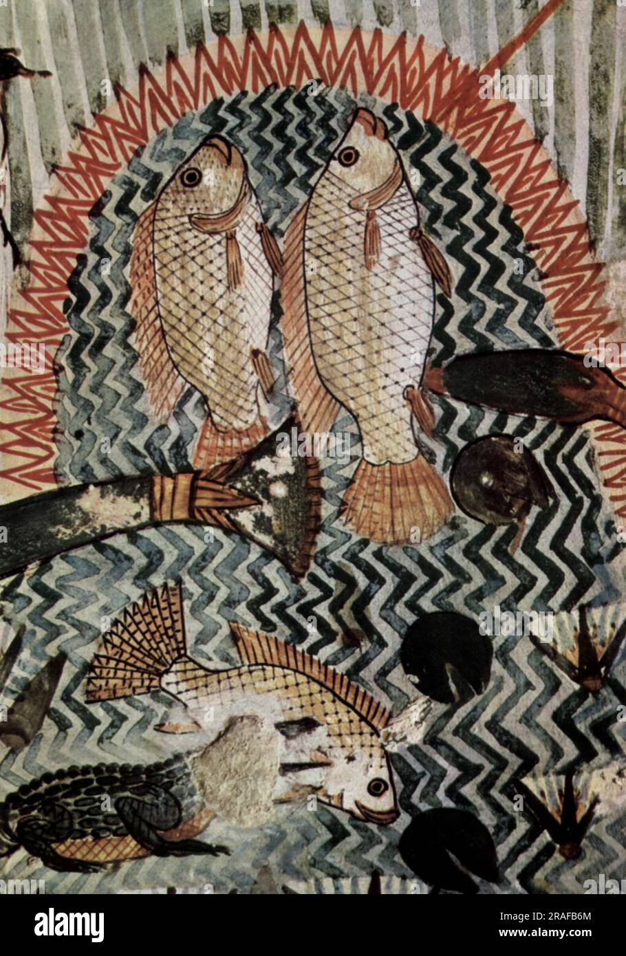 Fish Swimming into Menna's Spear 1411 BC by Ancient Egypt Stock Photo ...