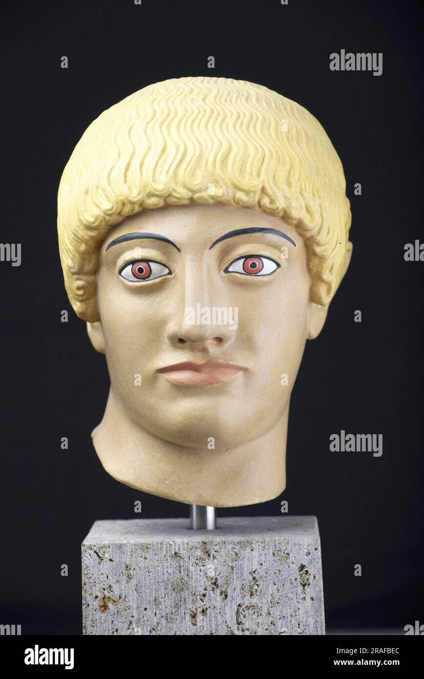 Reconstruction of the Blond Kouros's Head of the Acropolis 480 BC by ...