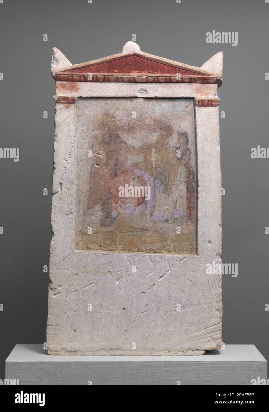 Painted Limestone Funerary Stele with a Woman in Childbirth 300 BC by ...