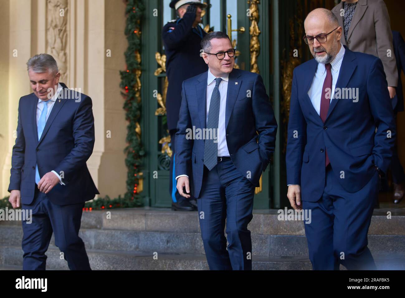 Bucharest, Romania. 3rd July, 2023: Eduard Raul Hellvig (C), director ...