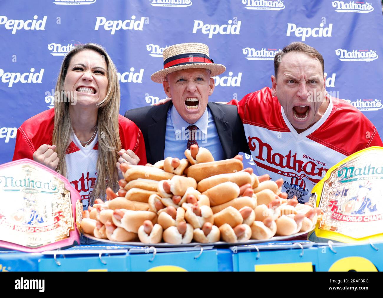 New York, United States. 03rd July, 2023. Event host George Shea stands ...