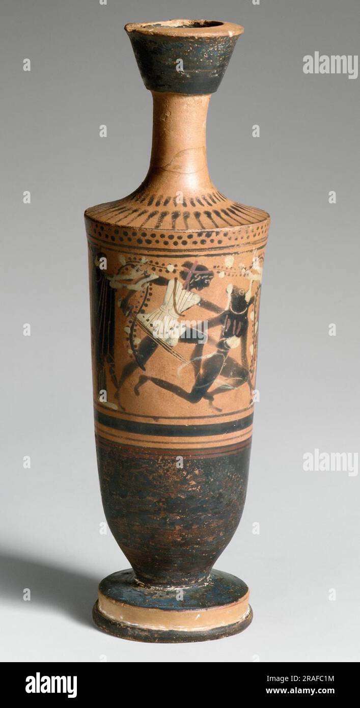 Terracotta Lekythos (oil Flask) 500 BC by Ancient Greek Pottery Stock ...