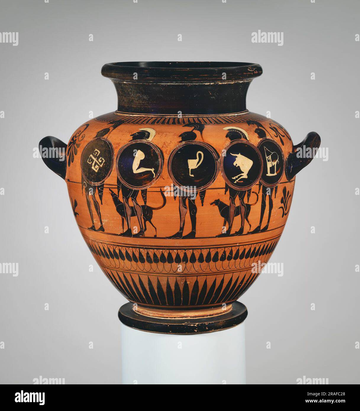 Terracotta Stamnos (jar) 525 BC by Ancient Greek Pottery Stock Photo ...