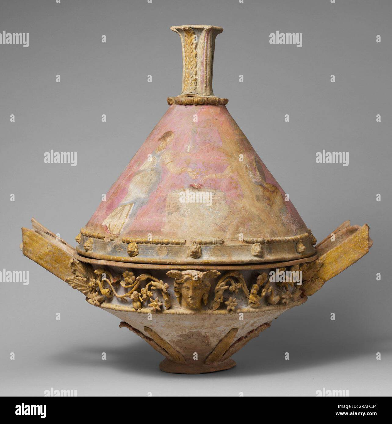 Terracotta Lekanis (dish) with Lid and Finial 250 BC by Ancient Greek ...