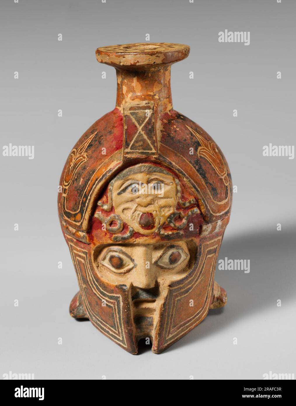 Terracotta Aryballos in the Form of a Helmeted Head 575 BC by Ancient ...