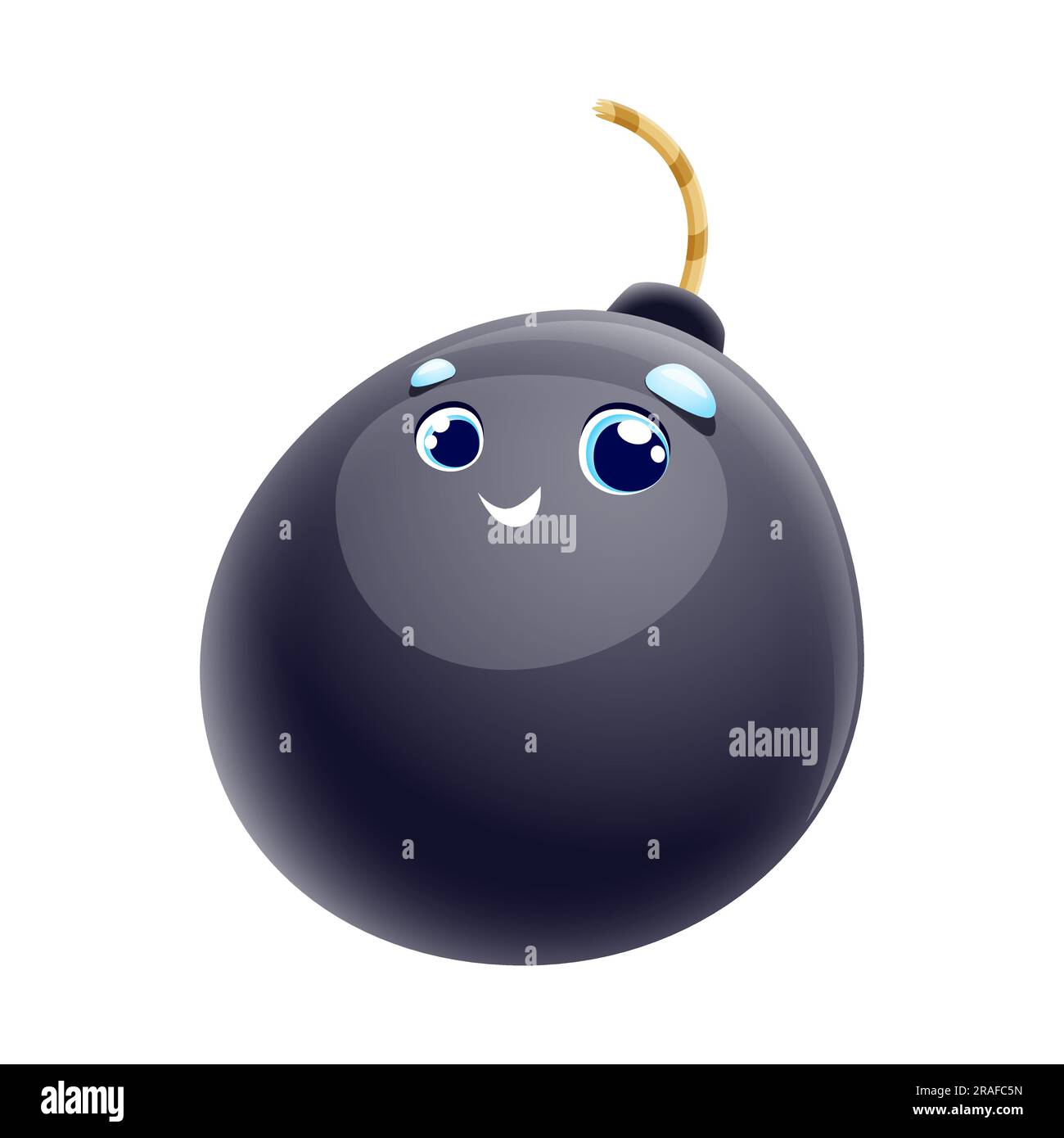 Cartoon big bomb character with wick or fuse. Explosive, weapon ...