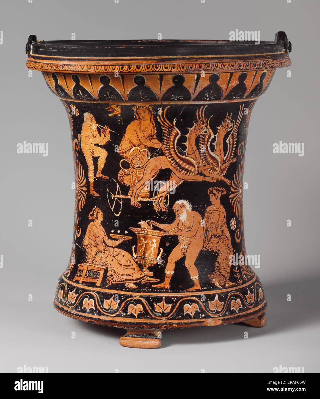 Terracotta Situla (bucket) 340 BC by Ancient Greek Pottery Stock Photo ...