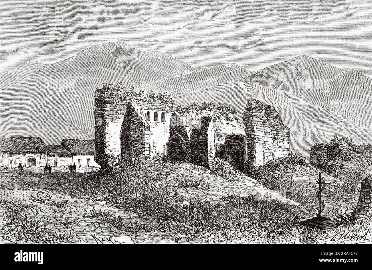 Ruins of the old church of Celendin. Peru, South America. Amazon and ...