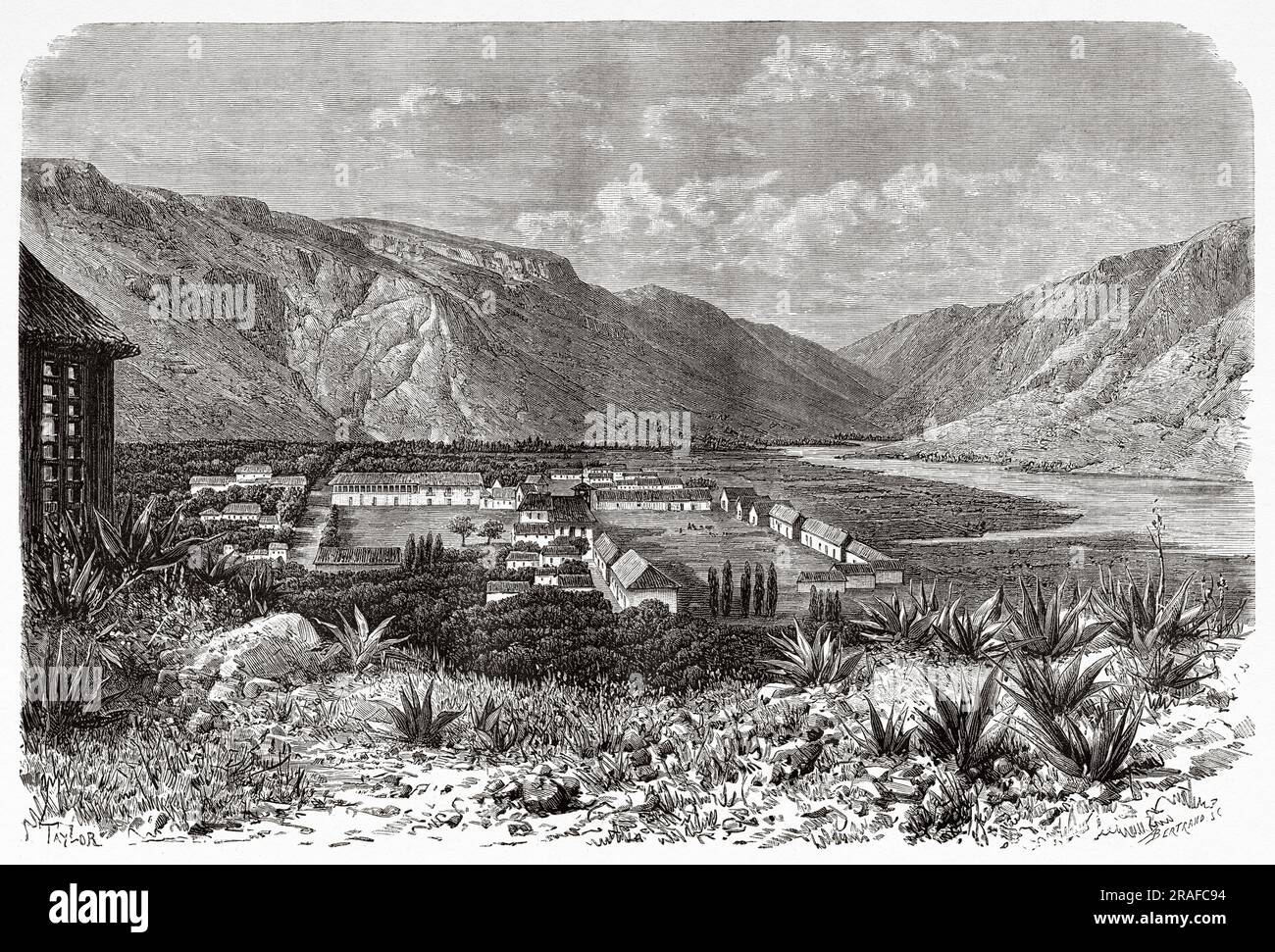 City and mountains of Paute, Azuay Province, Ecuador, South America ...