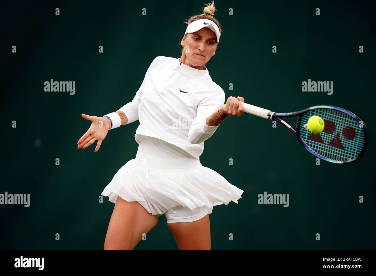 Marketa Vondrousova in action against Peyton Stearns (not pictured) on ...