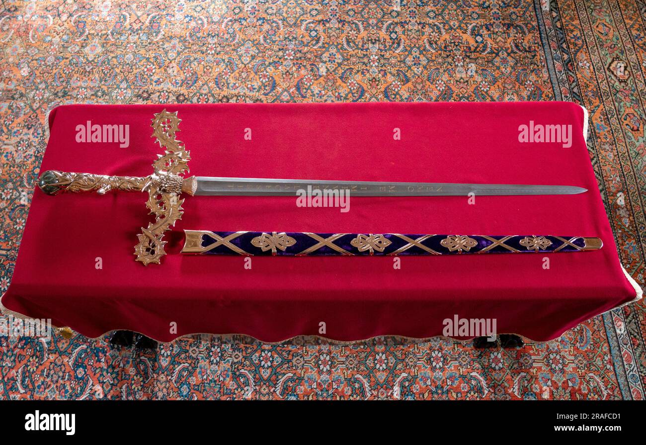 The new Elizabeth Sword at the Palace of Holyroodhouse in Edinburgh ...