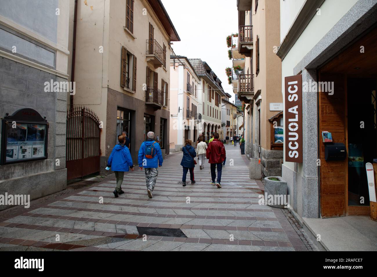 the beautiful famous town center of Ponte di Legno, Lombardy, Bs, Italy ...