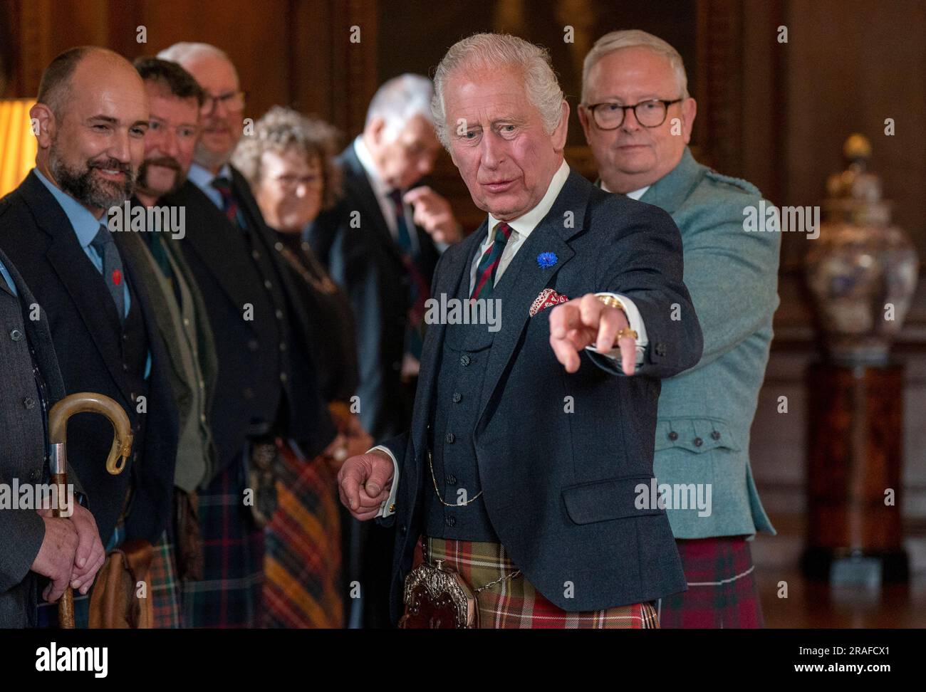 King Charles III as he views the new Elizabeth Sword at the Palace of ...