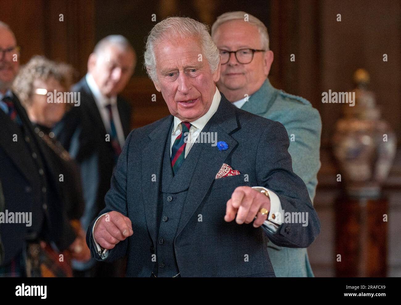 King Charles III as he views the new Elizabeth Sword at the Palace of ...