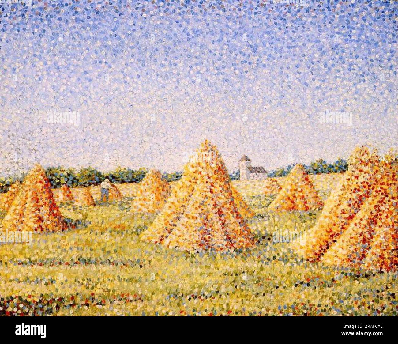 The Harvest 1890 by Charles Angrand Stock Photo - Alamy