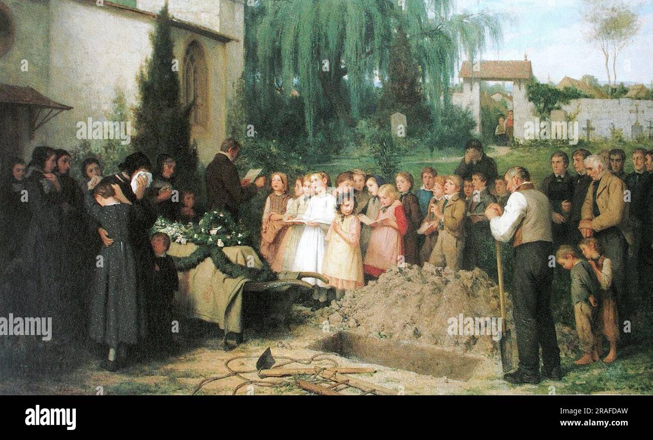 Child funeral 1863 by Albrecht Anker Stock Photo - Alamy