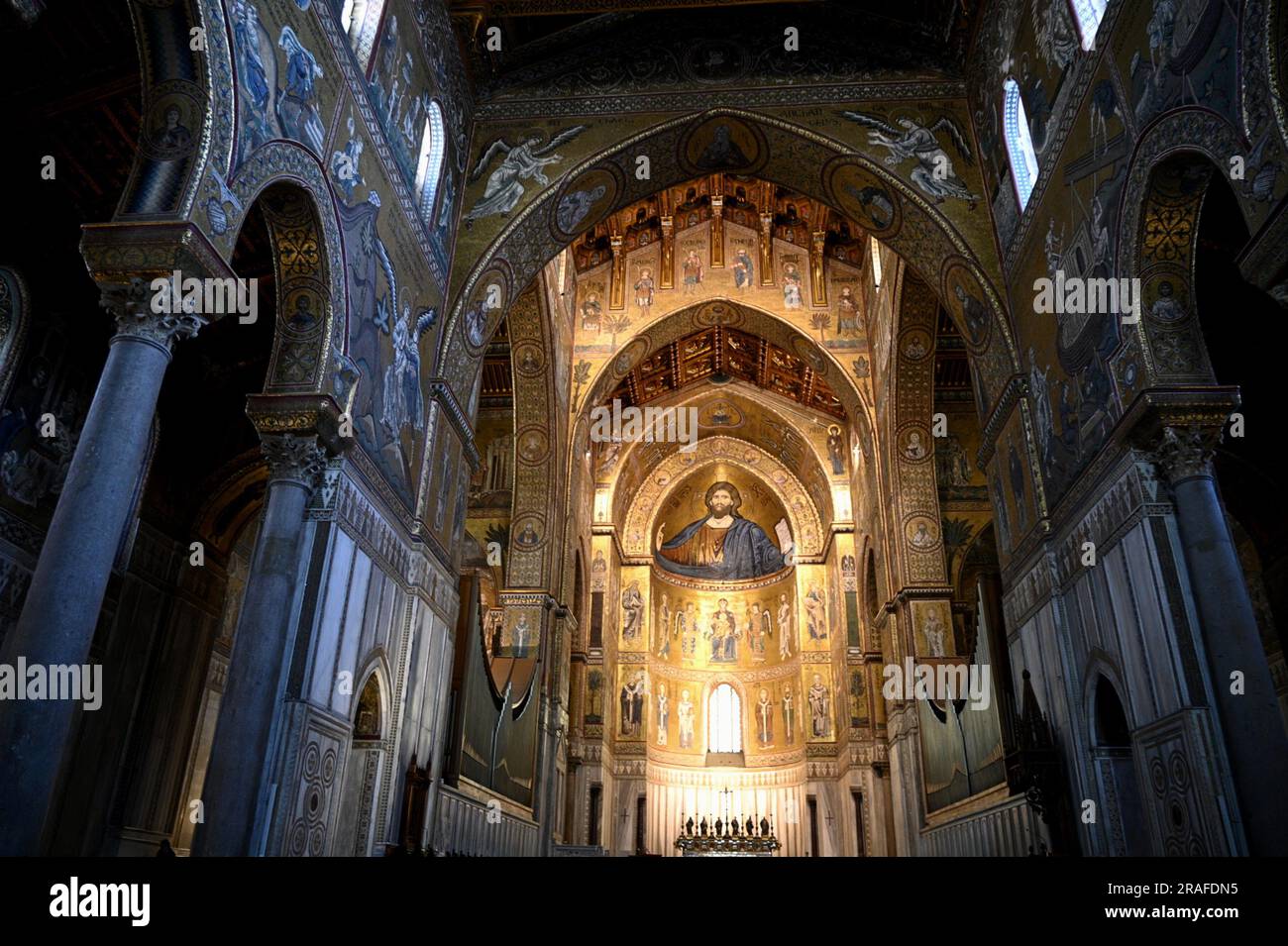 Central nave with Christ Pantocrator who dominates the interior from ...