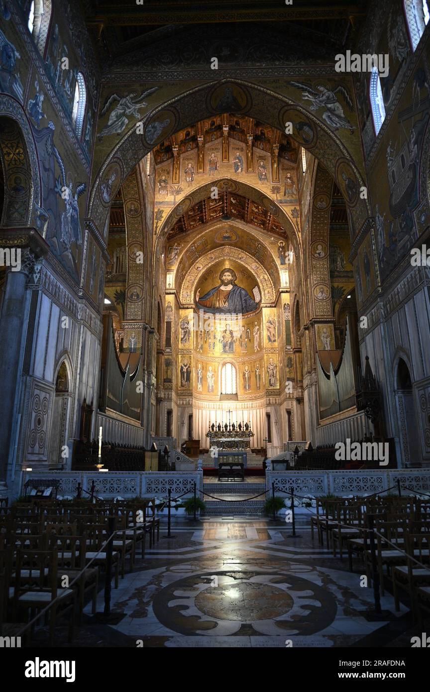 Central nave with Christ Pantocrator who dominates the interior from ...