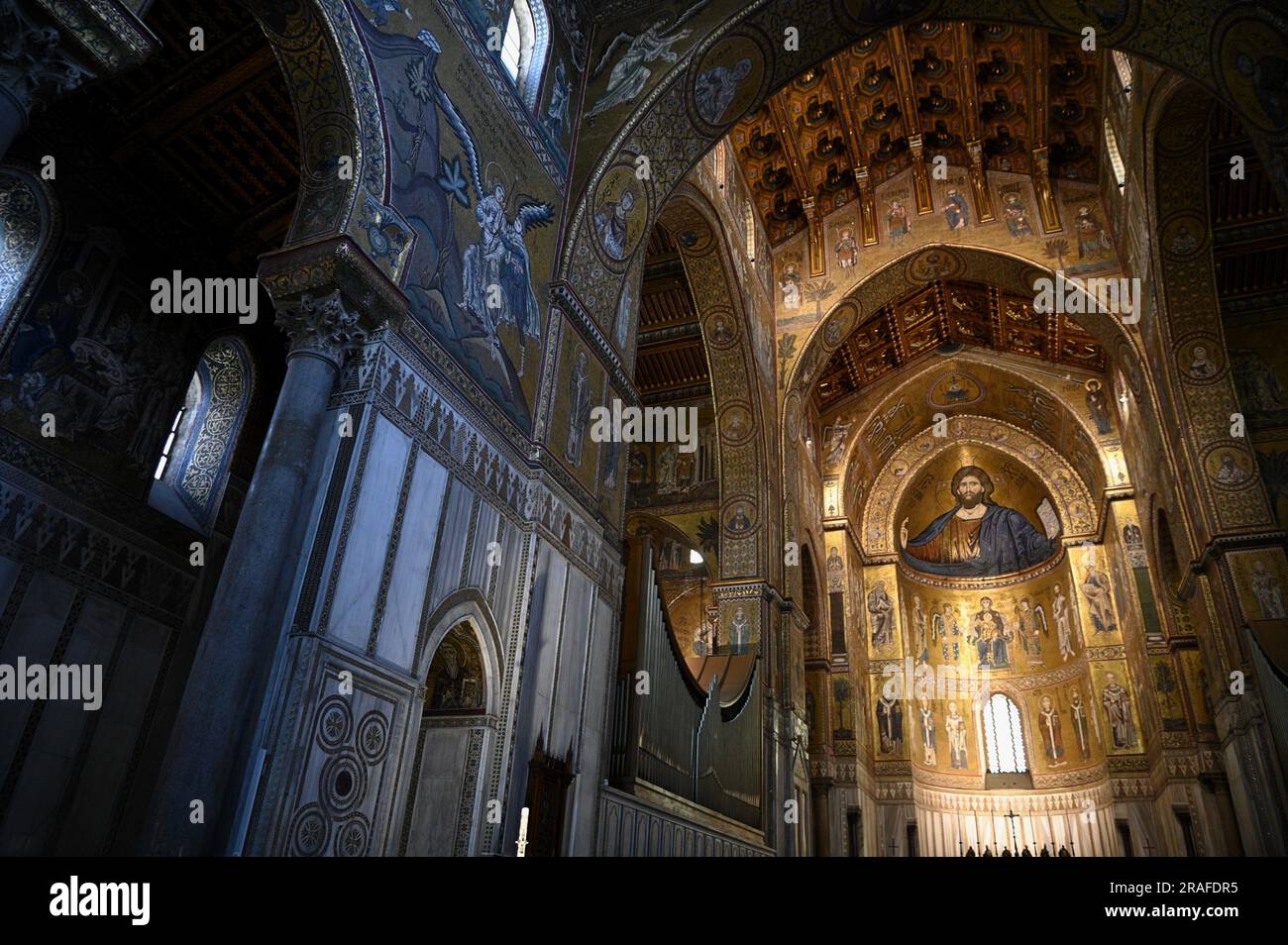Central nave with Christ Pantocrator who dominates the interior from ...