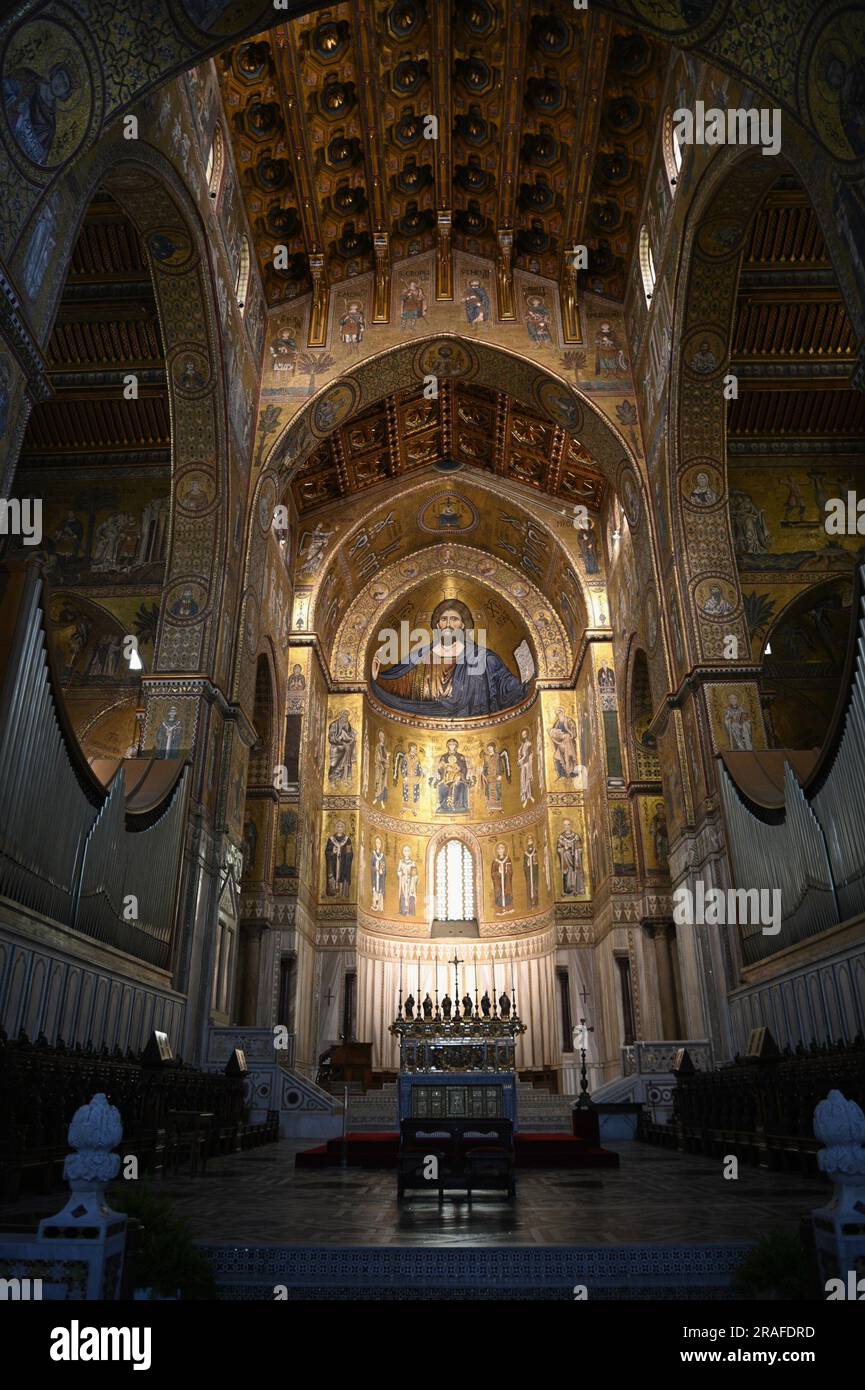 Central nave with Christ Pantocrator who dominates the interior from ...