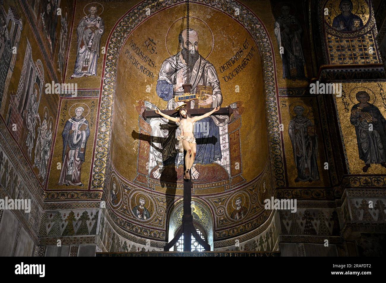 Apsidiole of San Paolo with Jesus on the cross at the Baroque Byzantine ...