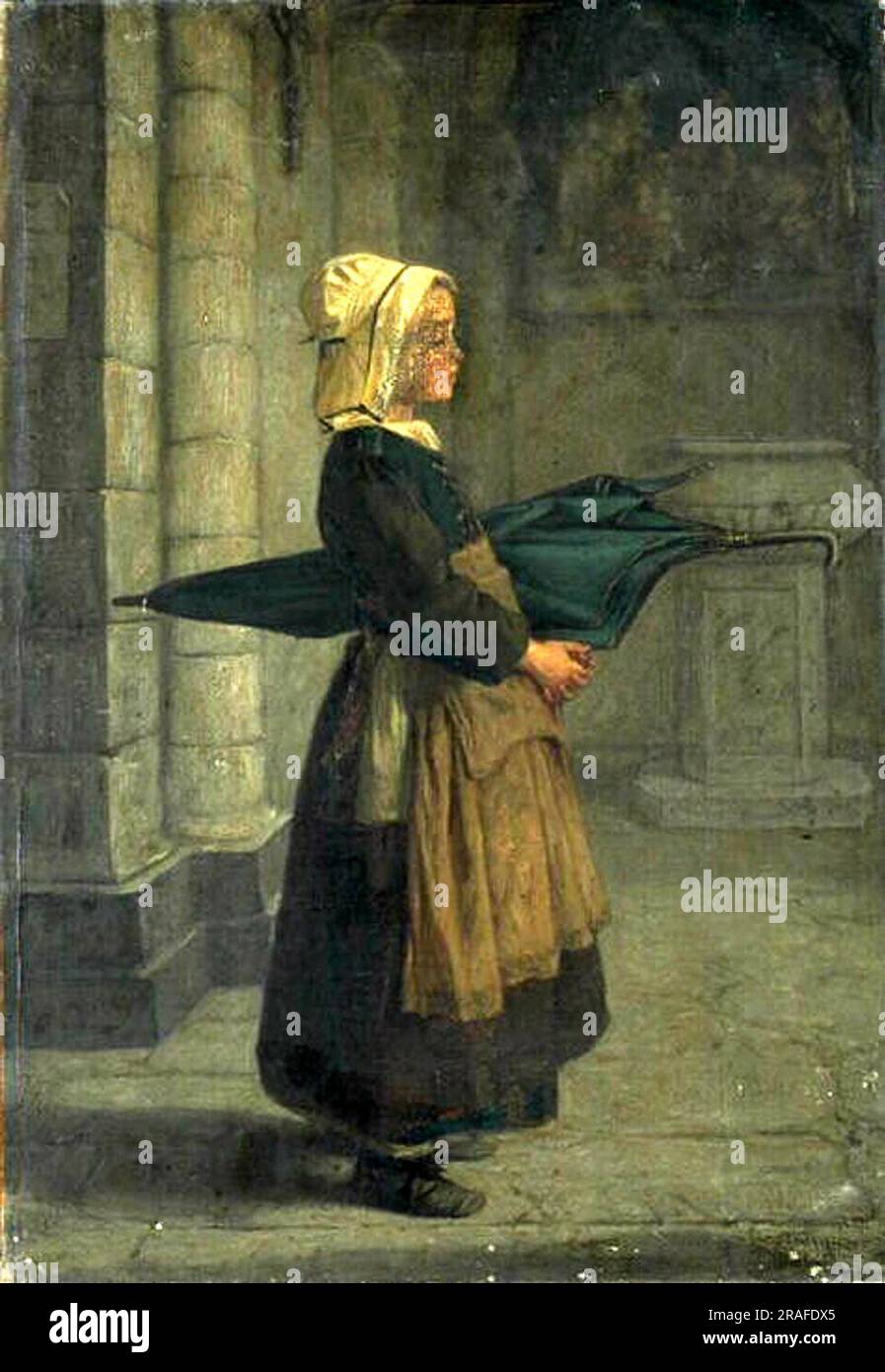 Breton peasant woman 1850 by Alexandre Antigna Stock Photo - Alamy