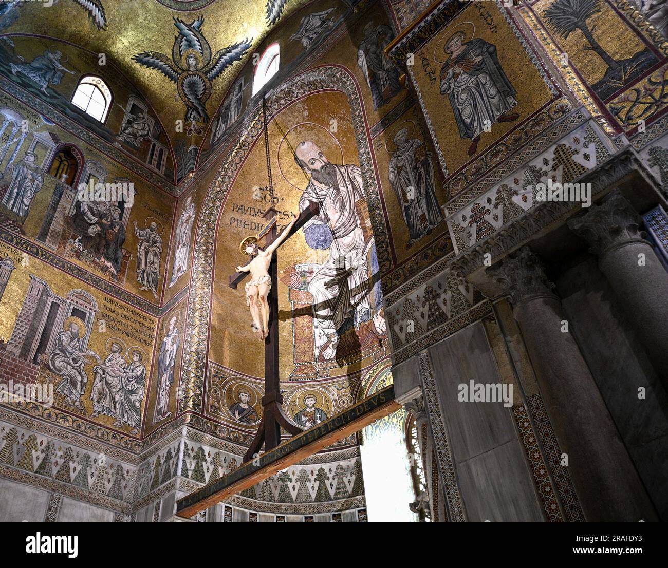 Apsidiole of San Paolo with Jesus on the cross at the Baroque Byzantine ...