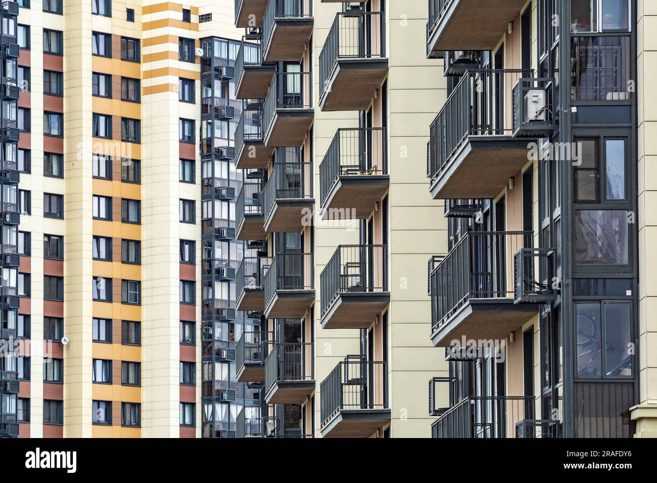 Russia, Moscow. Windows of new residential buildings Stock Photo - Alamy