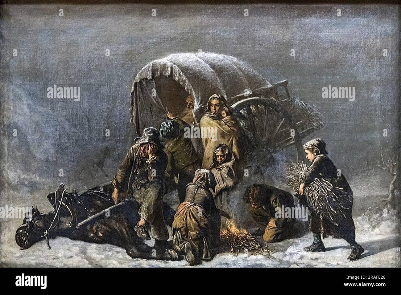 The forced stop 1855 by Alexandre Antigna Stock Photo - Alamy