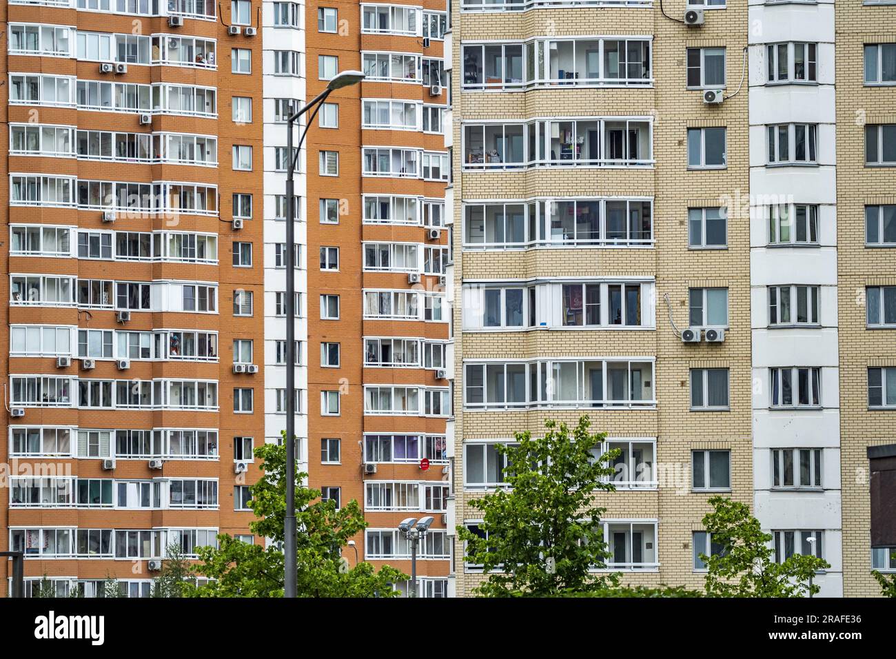 Russia, Moscow. Windows of new residential buildings Stock Photo - Alamy