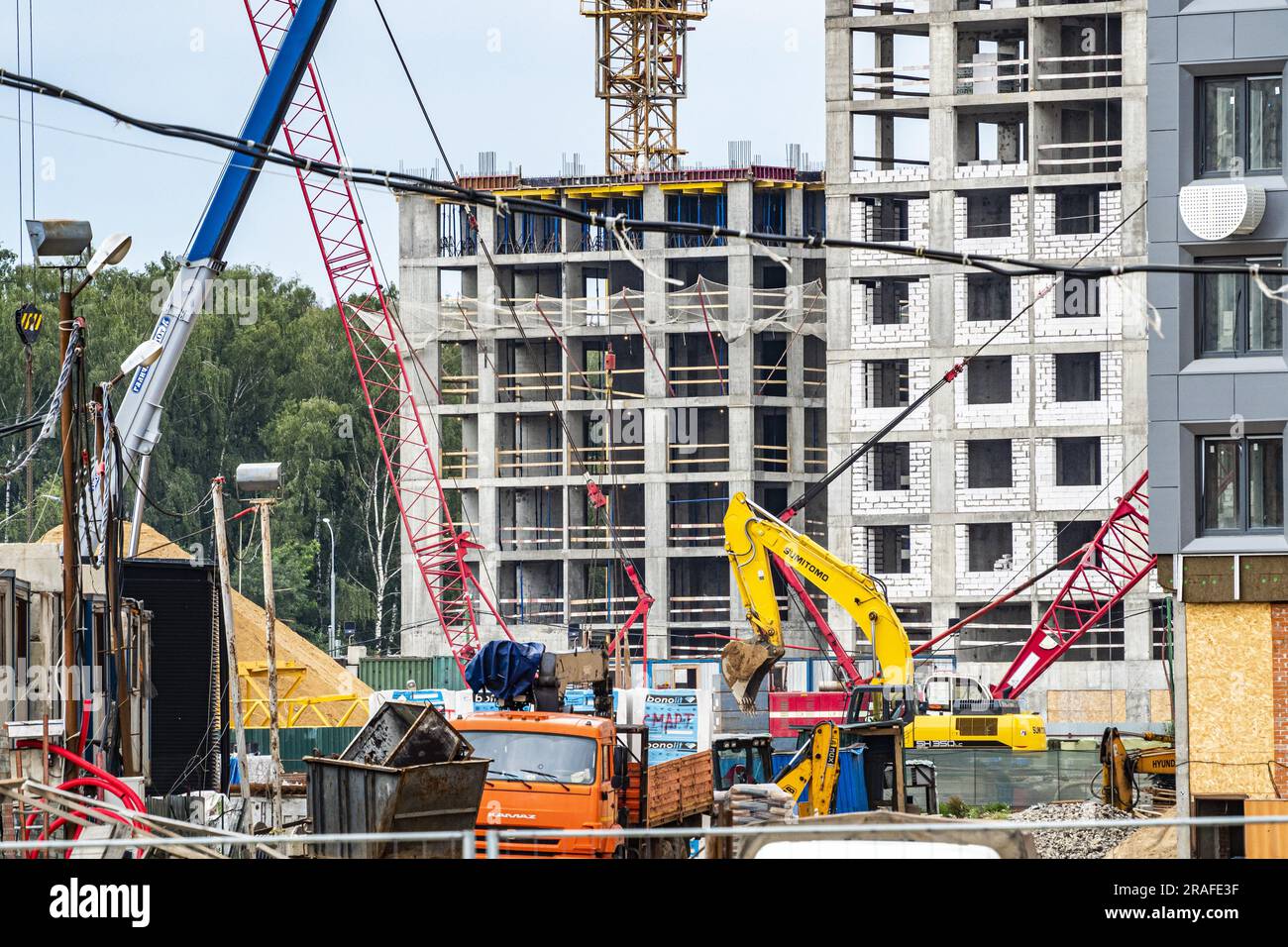Russia, Moscow. Construction of residential buildings Stock Photo - Alamy