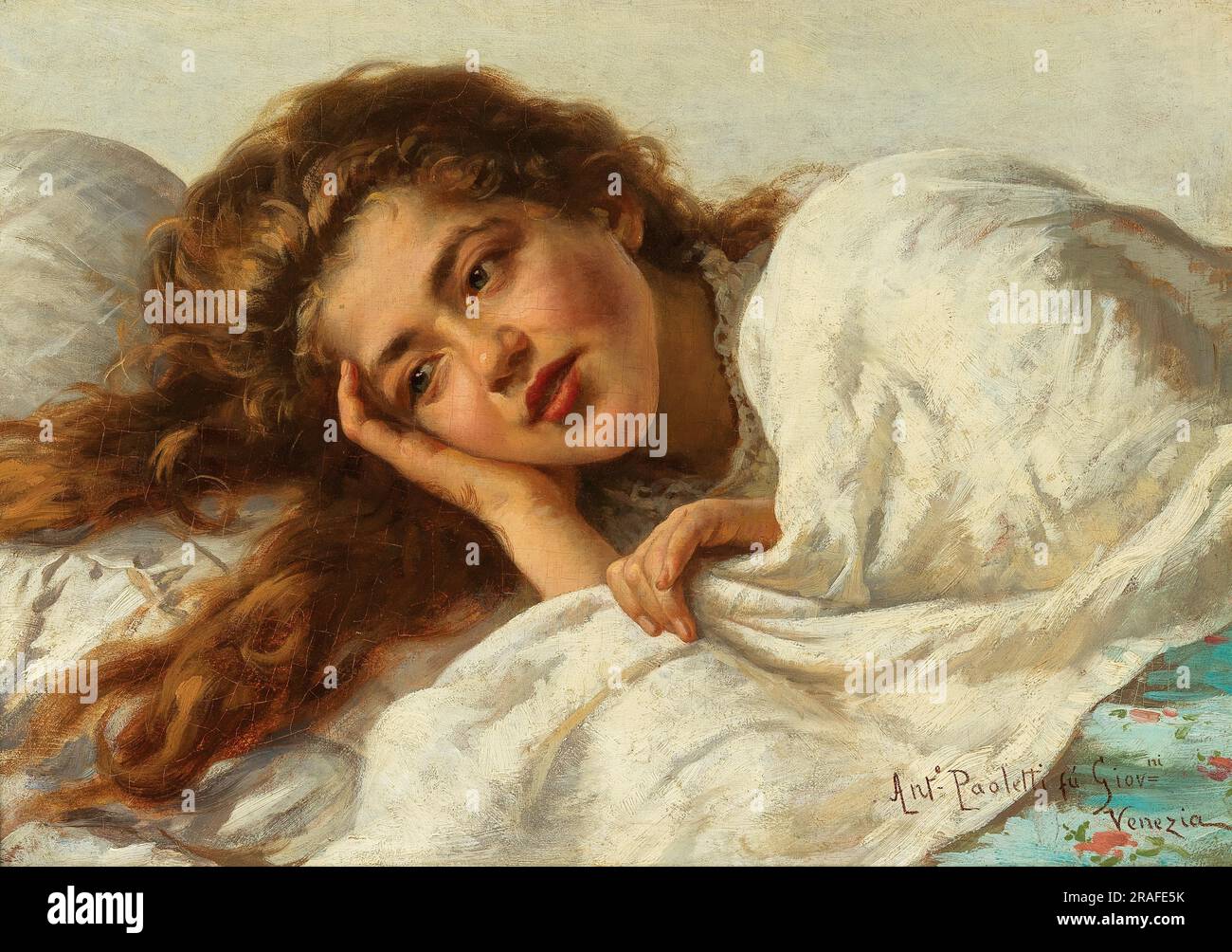 A Recumbent Girl Stock Photo - Alamy