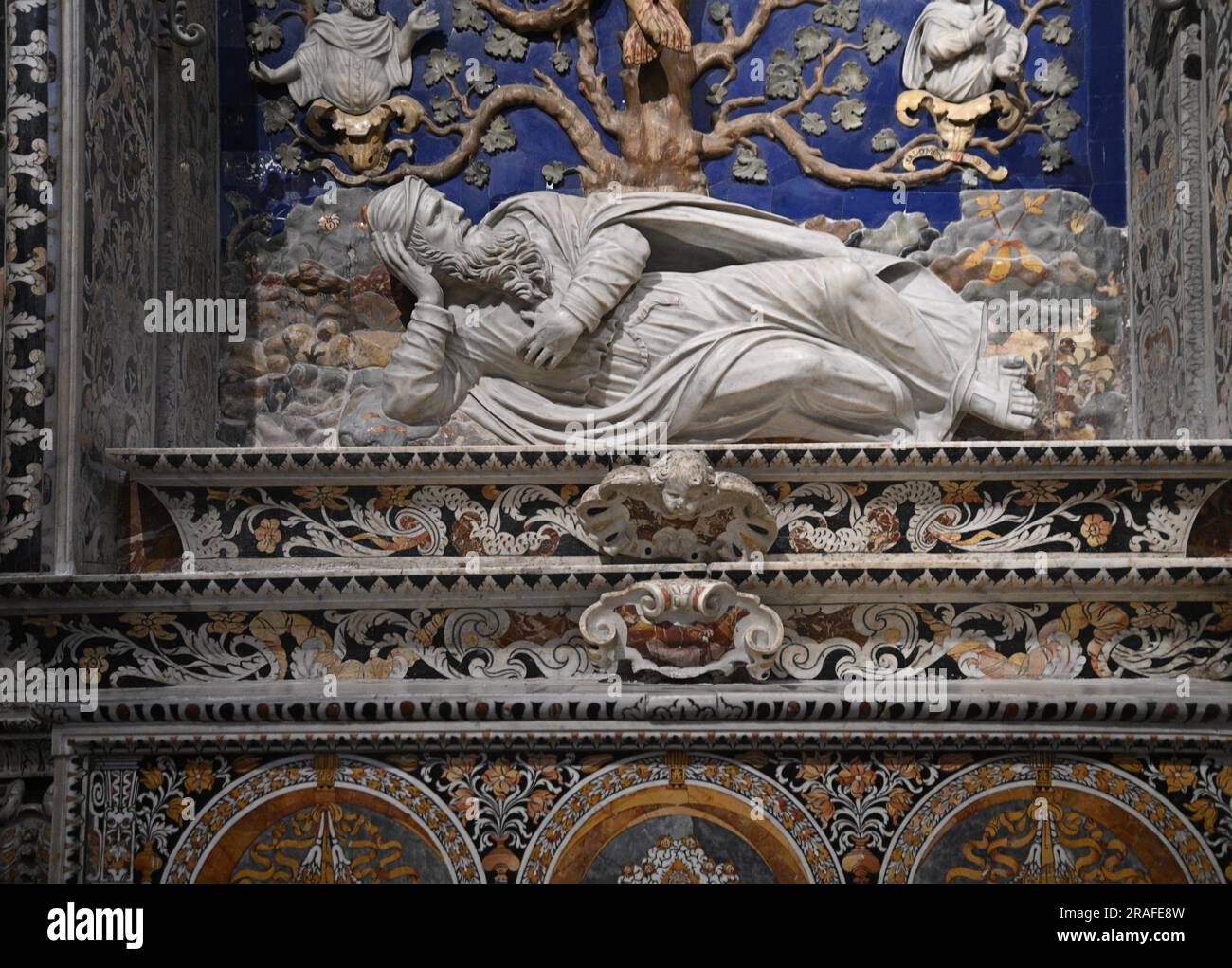 Marble sculpture under the Tree of Jesse in the interior of the Most ...