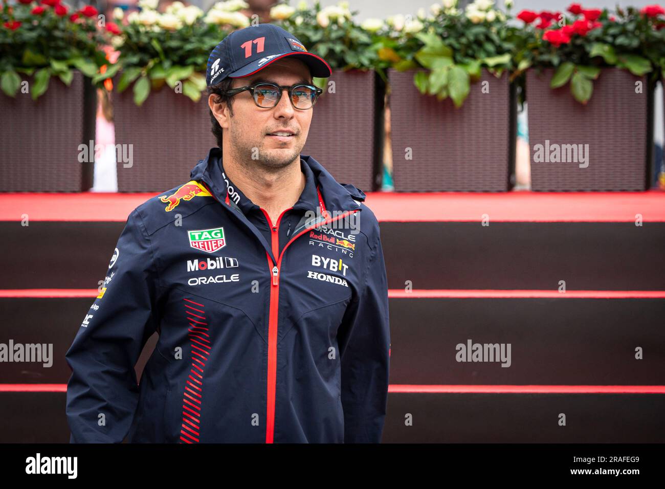 Oracle Red Bull Racing's Mexican driver Sergio Perez seen during the ...