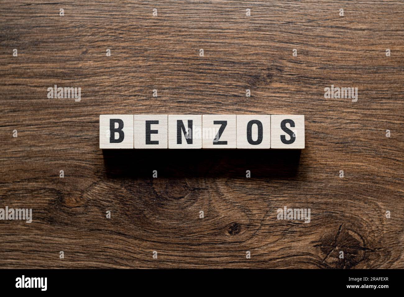 Benzos - word concept on building blocks, text Stock Photo - Alamy