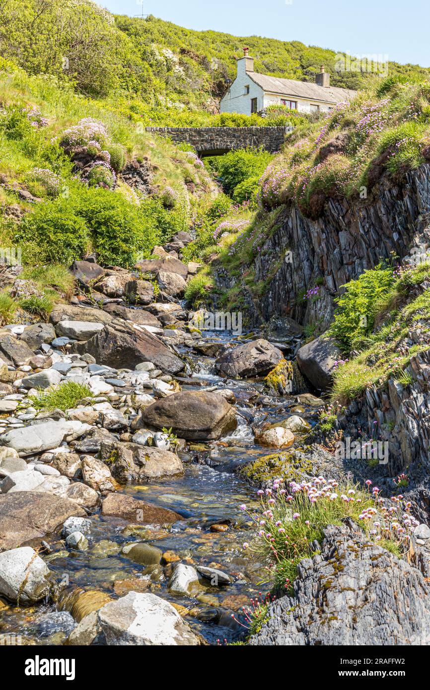 A small cottage beside a stream on the Pembrokeshire Coast Path ...