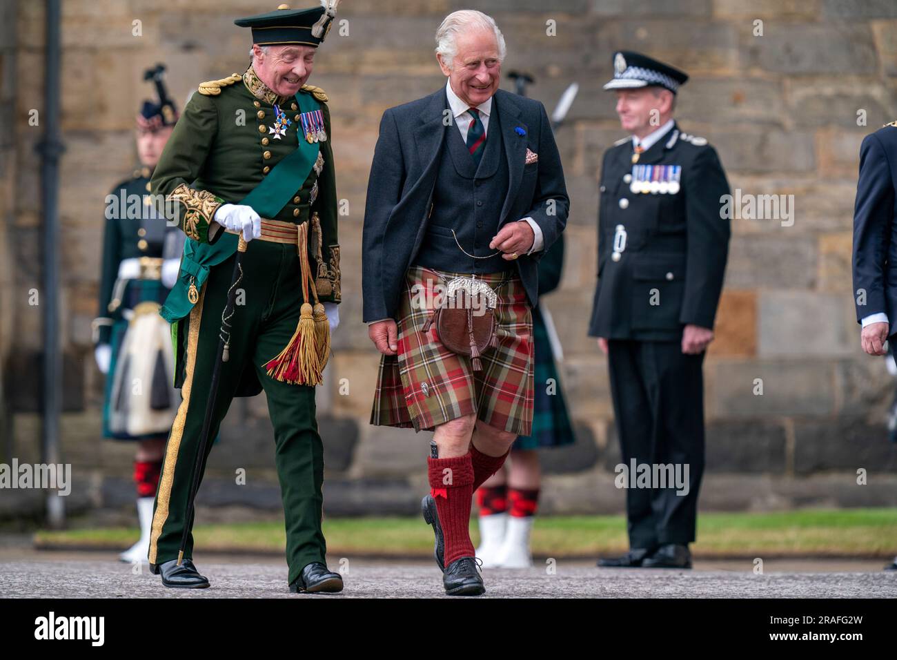 King Charles III during the Ceremony of the Keys on the forecourt of ...