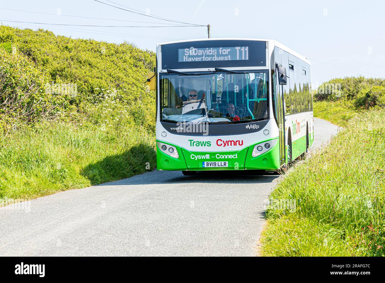 The TrawsCymru T11 service bus from St Davids to Haverfordwest at ...