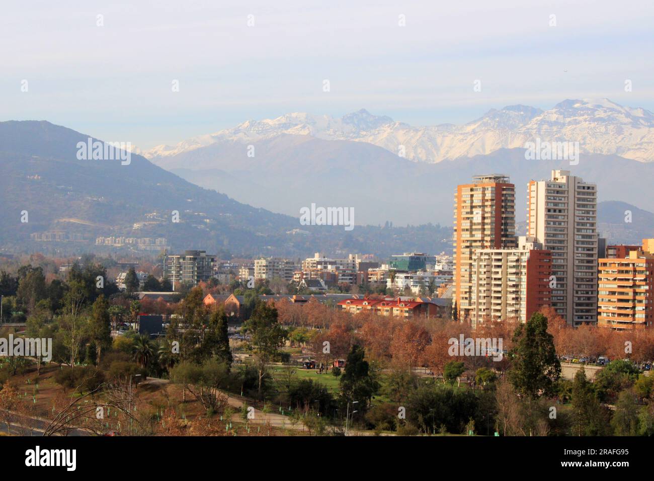 View of the Bicentennial Park, Santiago, Chile Stock Photo - Alamy