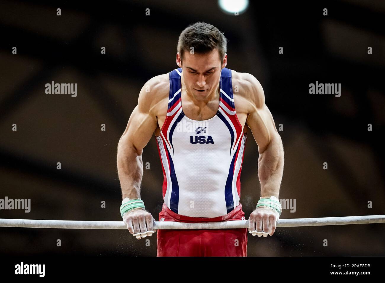 October 31, 2018: Samuel Mikulak of Â United States during High Bar ...