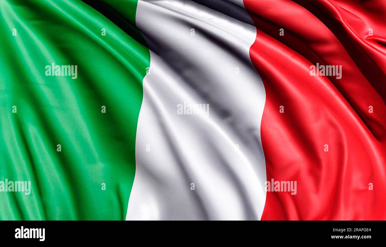 color italy national flag on draped textile, background Stock Photo - Alamy