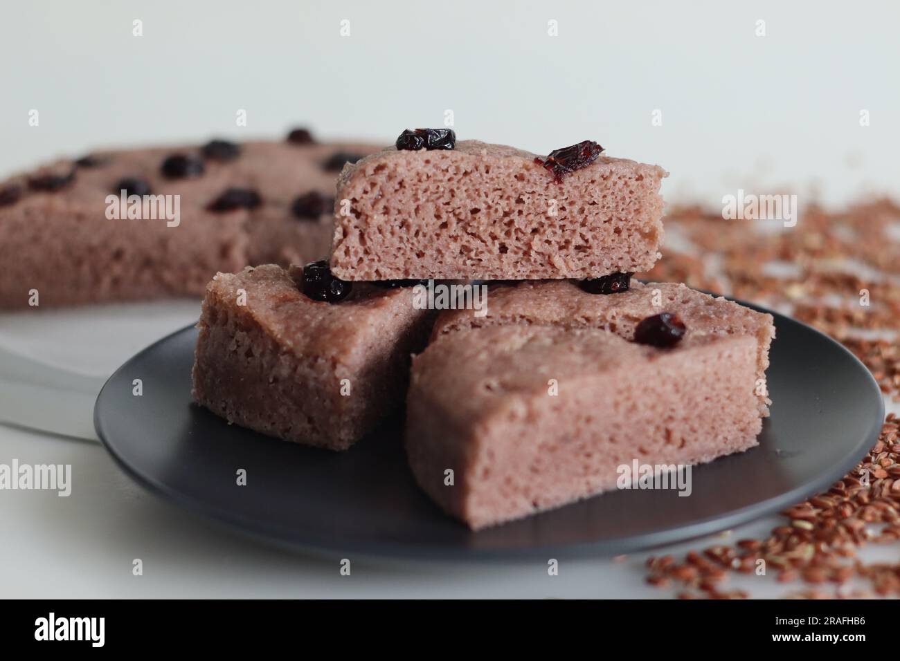 Slices of Navara rice vattayappam. Steamed rice cake made with a ...