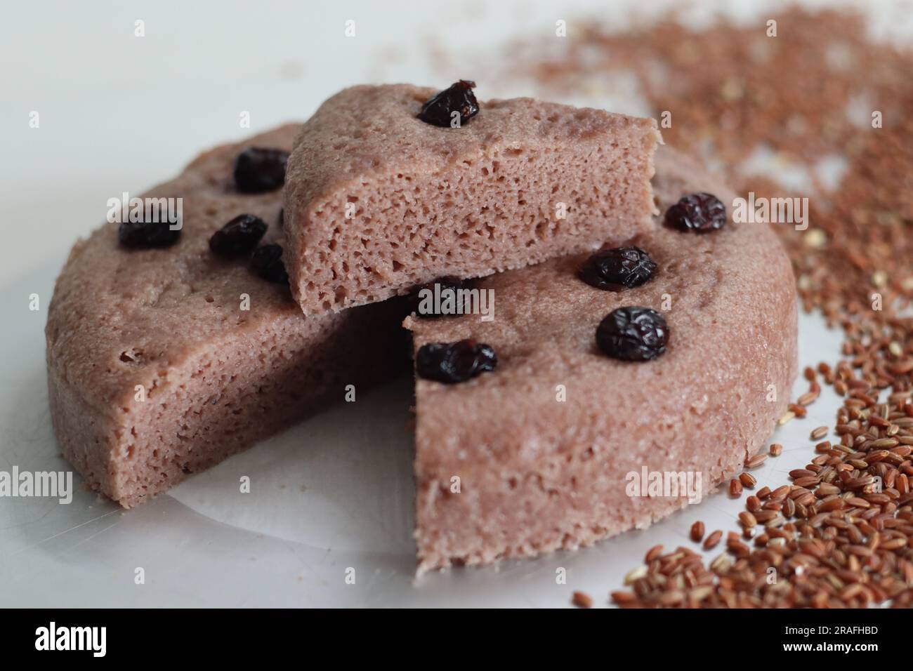 Slices of Navara rice vattayappam. Steamed rice cake made with a ...