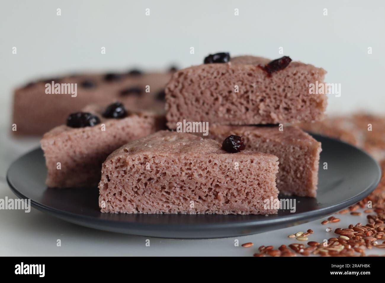 Slices of Navara rice vattayappam. Steamed rice cake made with a ...