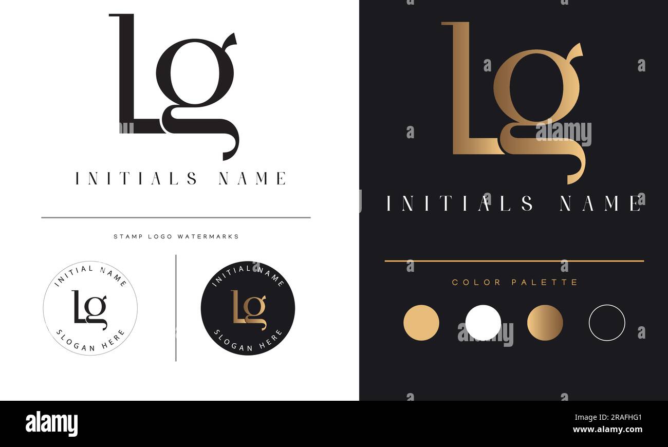 Luxury LG or GL Initial Monogram Text Letter Logo Design Stock Vector Image & Art - Alamy