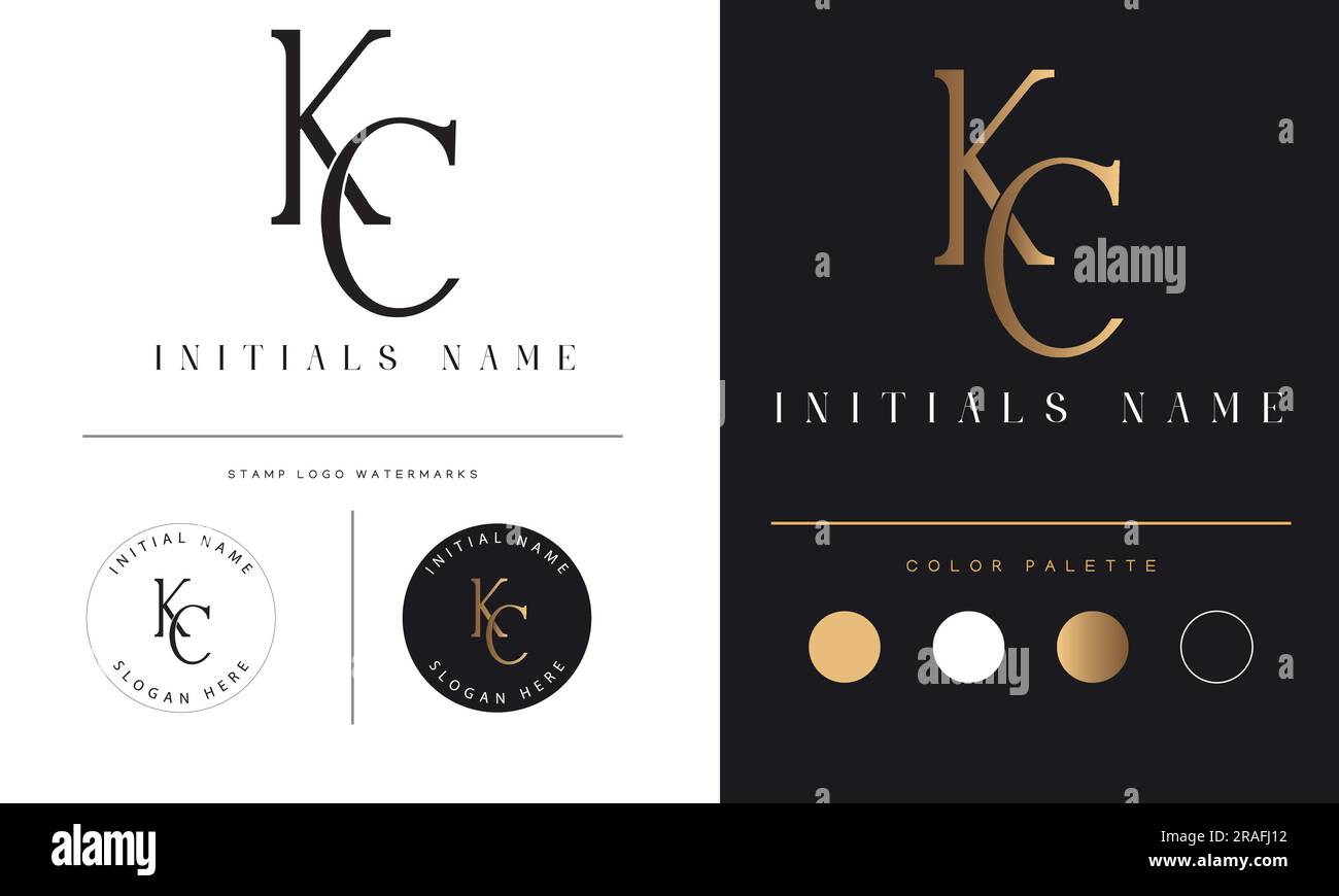 Luxury KC or CK Initial Monogram Text Letter Logo Design Stock Vector Image & Art - Alamy