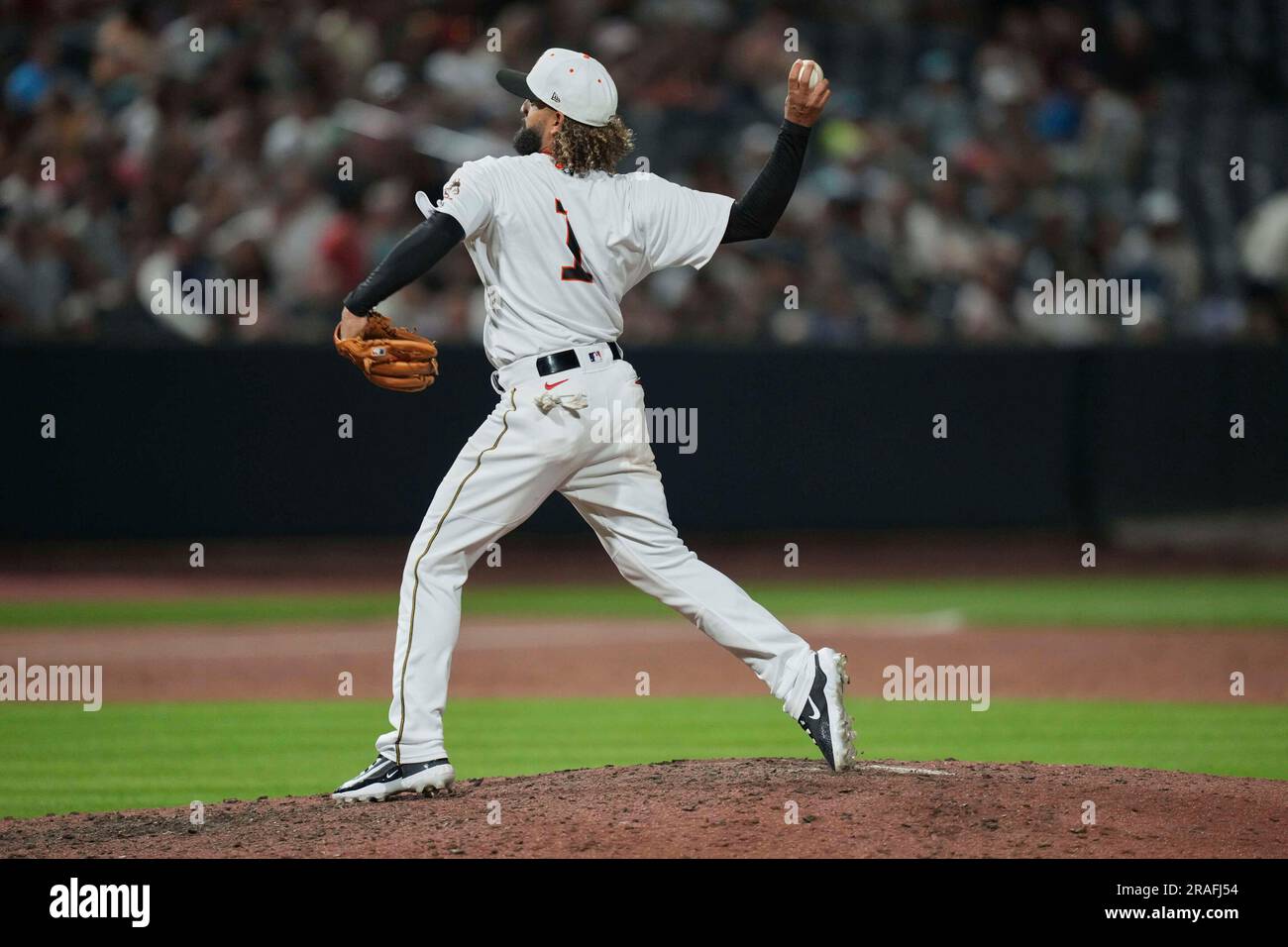 June 24 2023: Salt Lake pitcher Jack Lopez (1) throws a pitch during ...
